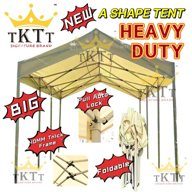 TKTT 2.7x4.5M New A Shape Folding Tent A Roof Canopy Heavy Duty Khemah ...