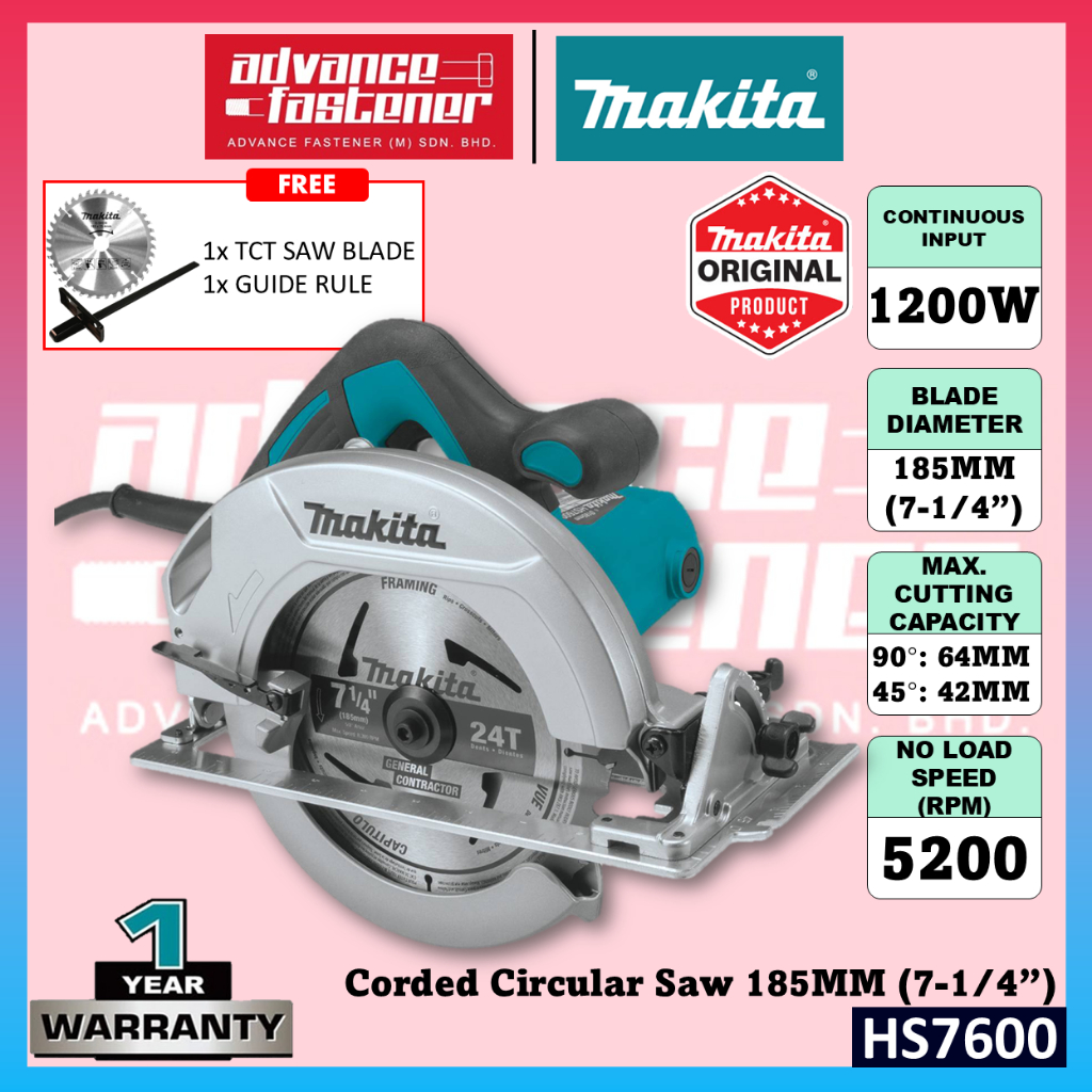 Makita HS7600 Corded Circular Saw 185MM (7-1/4") | Shopee Malaysia