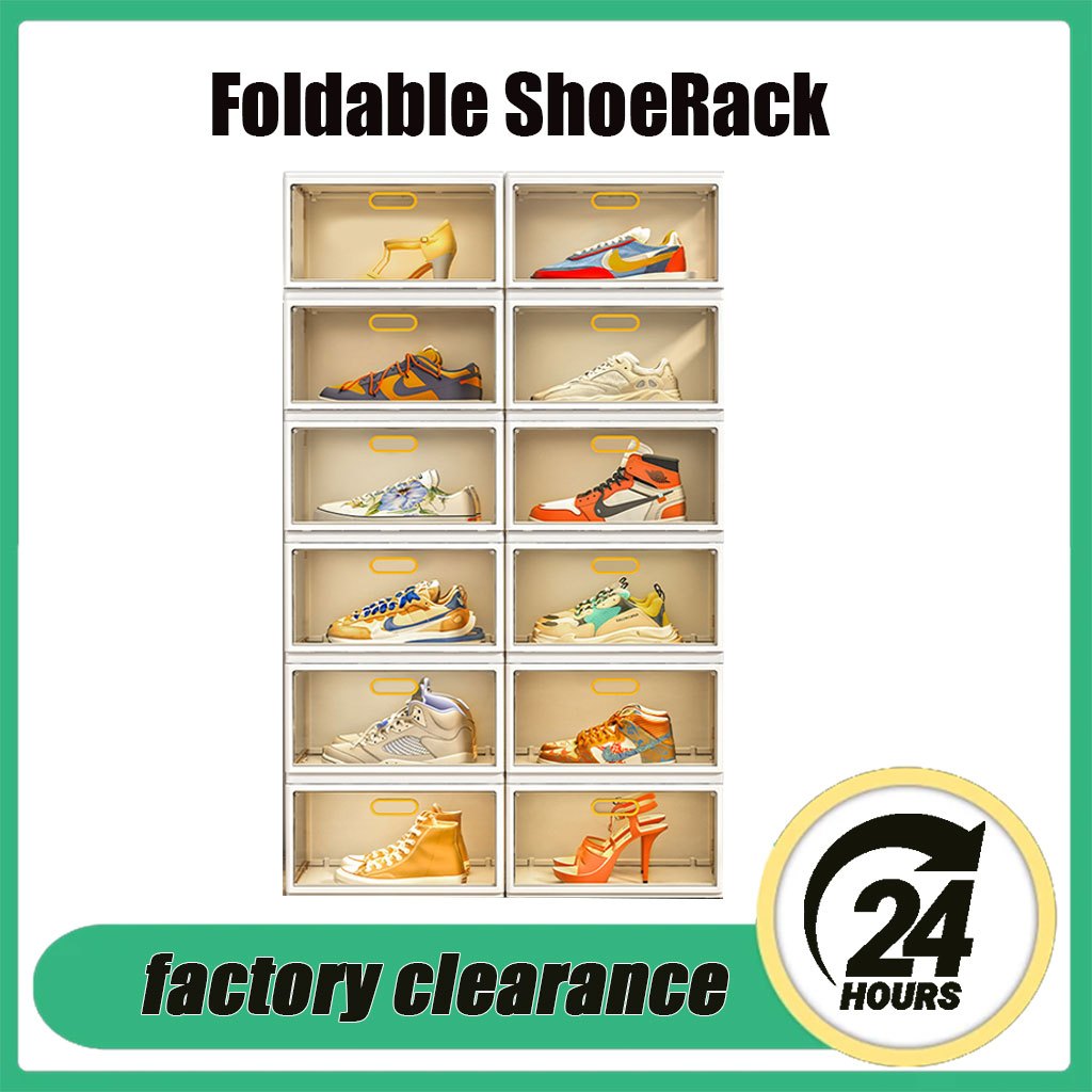 Foldable Shoe Rack Folding Shoe Cabinet Rak Kasut Plastik Plastic Shoe ...