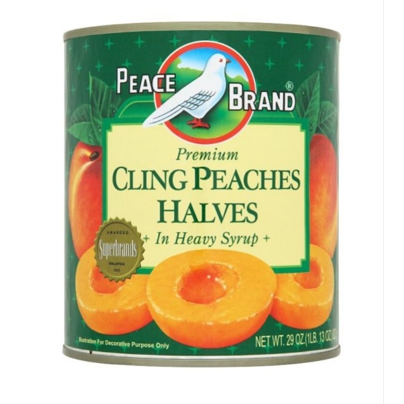 Peace Brand Halal Cling Peaches Halves 822g | Shopee Malaysia