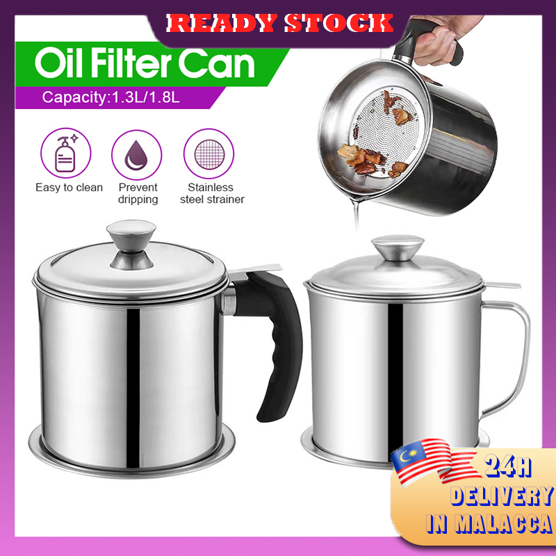 SUS304 oil filter pot with filter Kitchen oil filter bottle Household ...