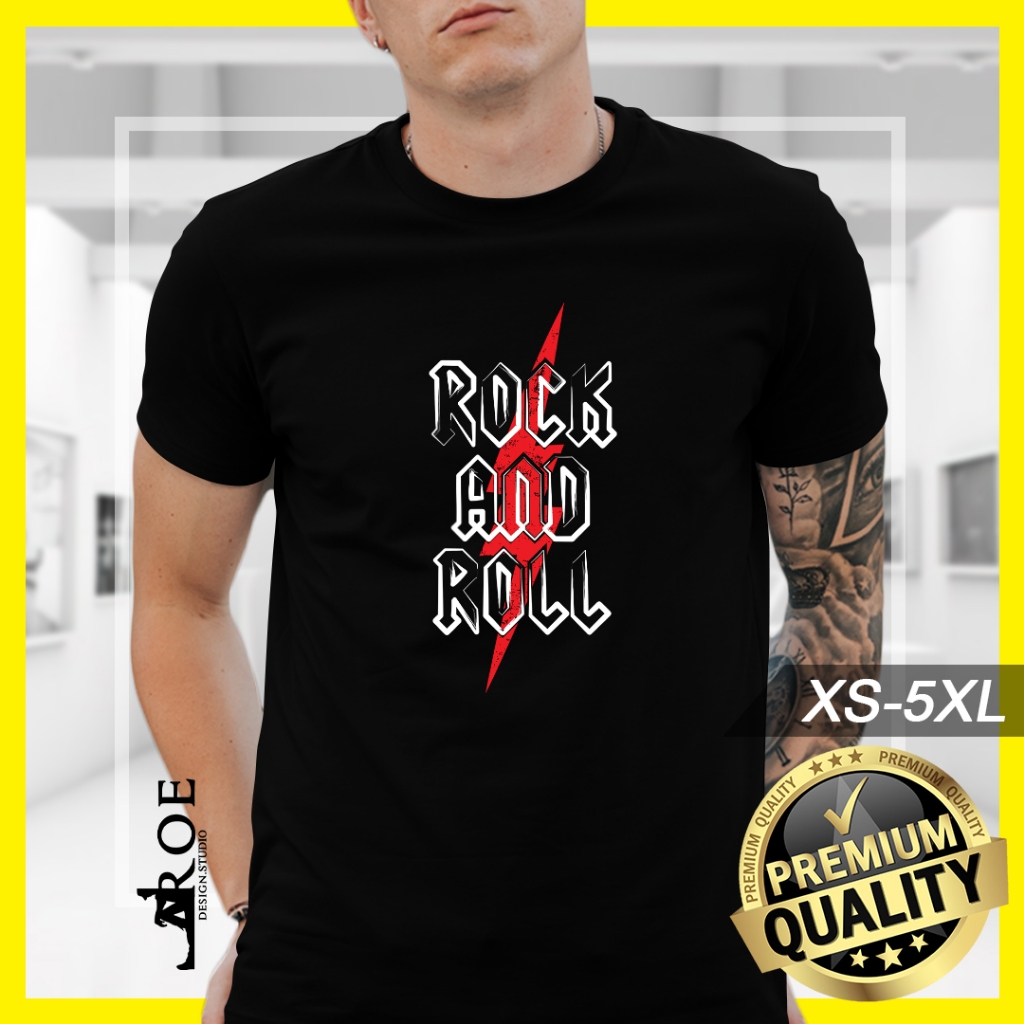 🔥 Baju Tshirt ROCK AND ROLL Unisex + Plus Size 🔥 | Shopee Malaysia