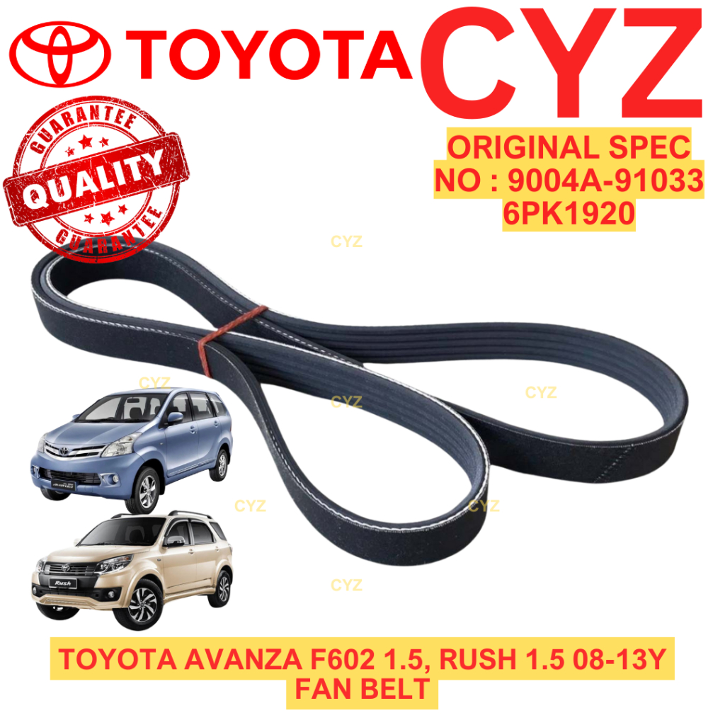 Fan Belt TOYOTA AVANZA F602 1.5, RUSH 1.5 08-13Y 6PK1920 9004A-91033 ...