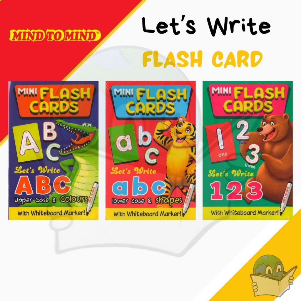 Let's Write Mini FLASH CARD with Whiteboard Marker - ABC,abc,123 [Mind ...