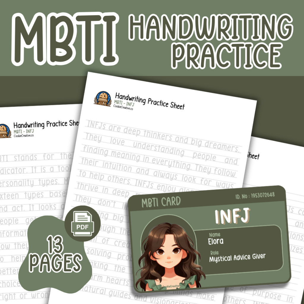 (PDF) handwriting practice book latihan tulisan cantik (mbti - infj) | Shopee Malaysia