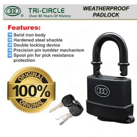 Tri-Circle SK365 50mm/ SK364 36MM Heavy Duty Weatherproof Padlock ...