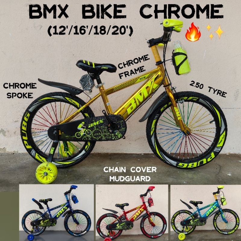 VVM: BASIKAL BUDAK DESIGN BMX CHROME COLOUR SIZE 12-20 TYRE 2.50 NEW ...