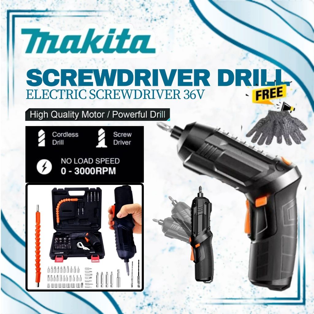 MAKITA Hand Drill Cordless Drill Skru Driver Cordless Electric ...