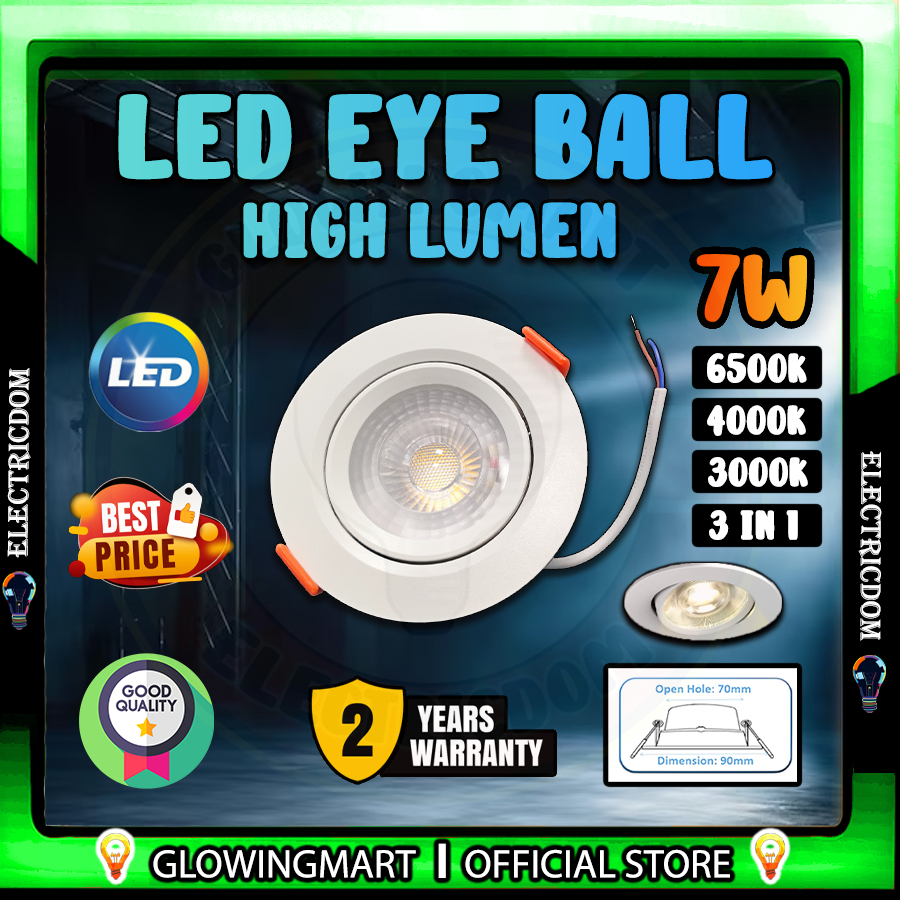 LED Eyeball 7W Recessed Spotlight Downlight Eye Ball Room Ceiling ...