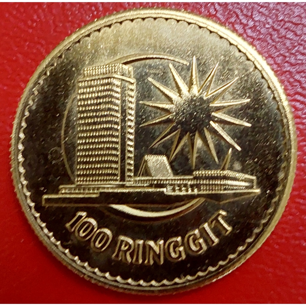 (Pure Gold Plated coin) 100 Ringgit T.A.R.1971 coin & Diameter coin is ...