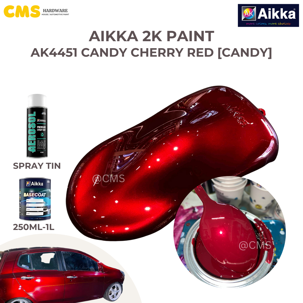 AIKKA Candy AK4451 Cherry Red Car Paint Spray Motor Kereta Cat 2k ...