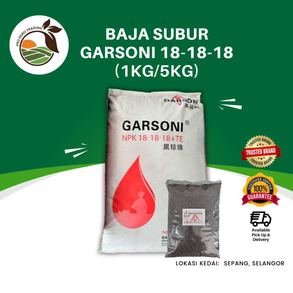 Garsoni 18-18-18+TE (1KG/5KG) - Baja Subur Premium Pokok Durian, Buah ...