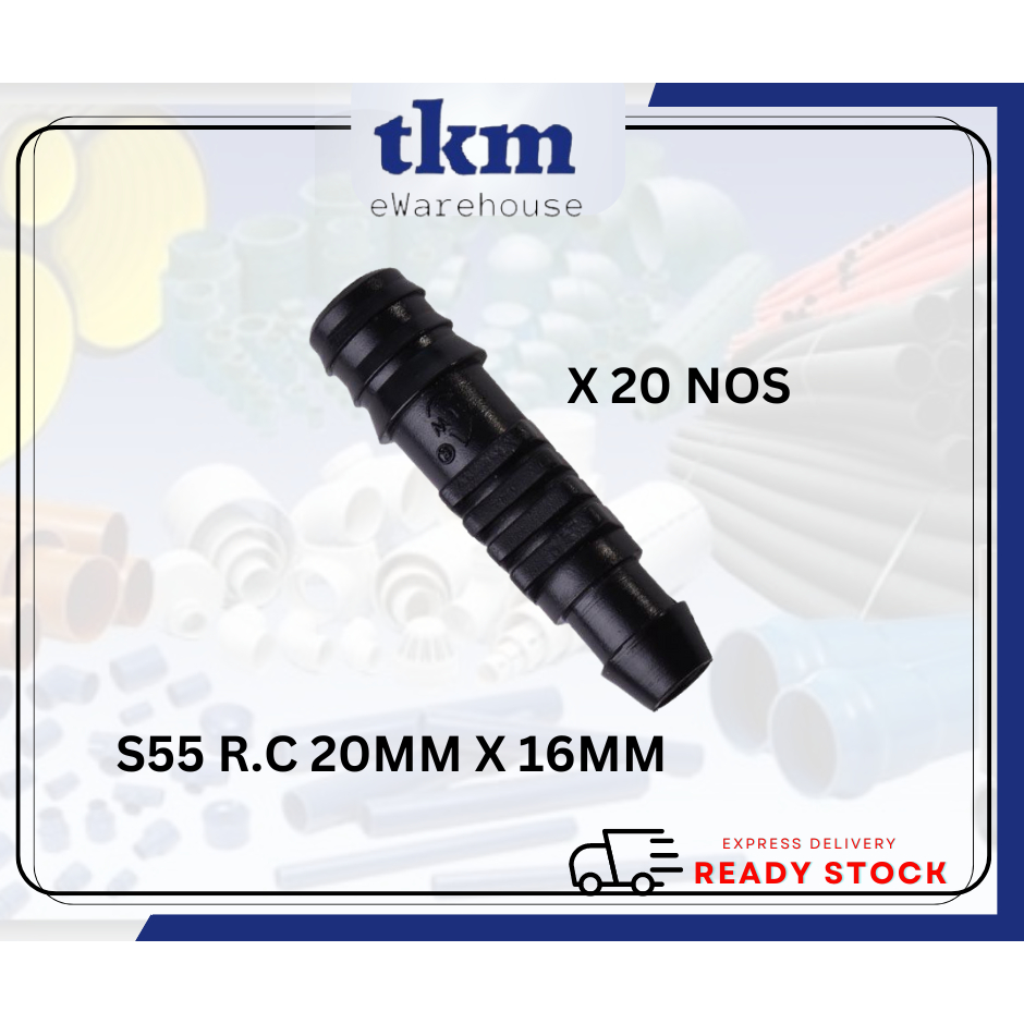 [TKM] HDPE / POLY / PP FITTINGS R COUPLER SOCKET 20NOS 20MM X 16MM(A ...