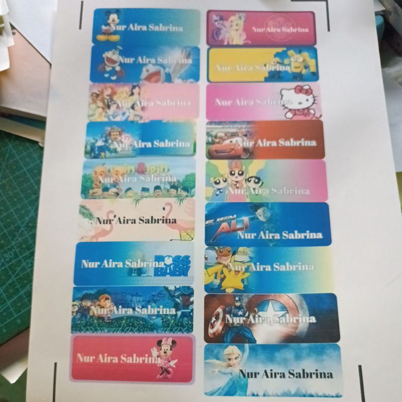 sticker nama cartoon | Shopee Malaysia
