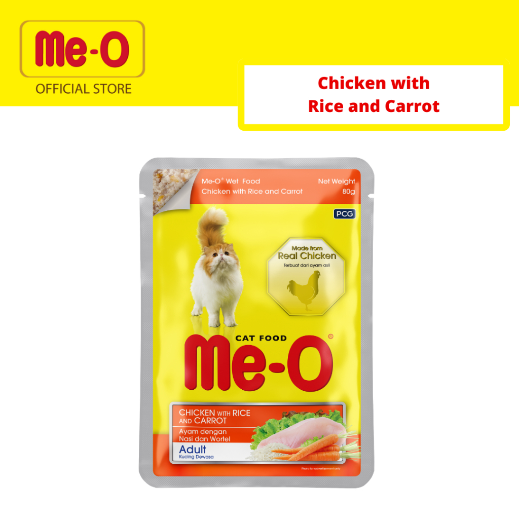 MeO Cat Pouch - Chicken with Rice and Carrot (80g) | Shopee Malaysia