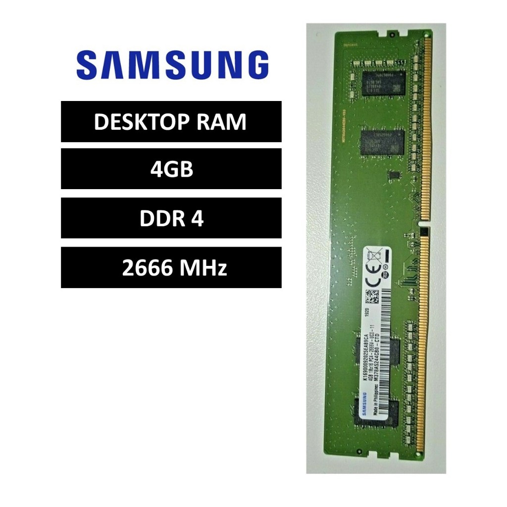 Used Samsung 4GB DDR4 2666Mhz Long DIMM Desktop PC Memory Ram | Shopee ...