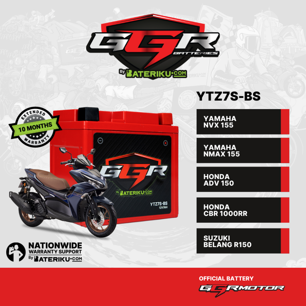 BATERI MOTOR | YTZ7S-BS | MF | GGR X BATERIKU | MOTORCYCLE BATTERY ...