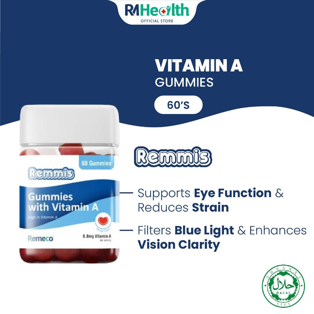 [HALAL] Remeco Remmis Vitamin A Gummies 60'S Multivitamin Health ...