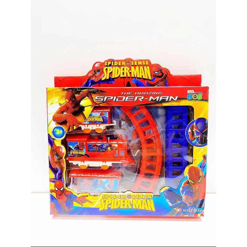 Spiderman Train Frozen Avengers Labubu Kereta Api Spiderman Battery ...