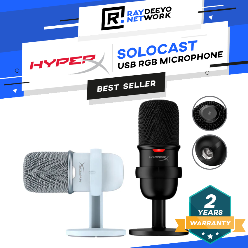 HyperX SoloCast USB Gaming Microphone [Plug N Play audio recording with ...