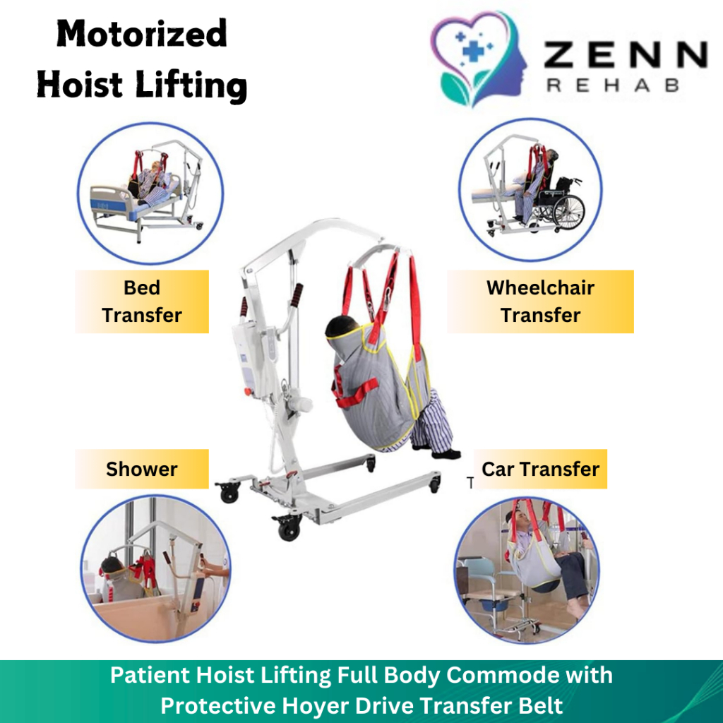 Patient Hoist Lifting Full Body Commode with Protective Hoyer Drive ...