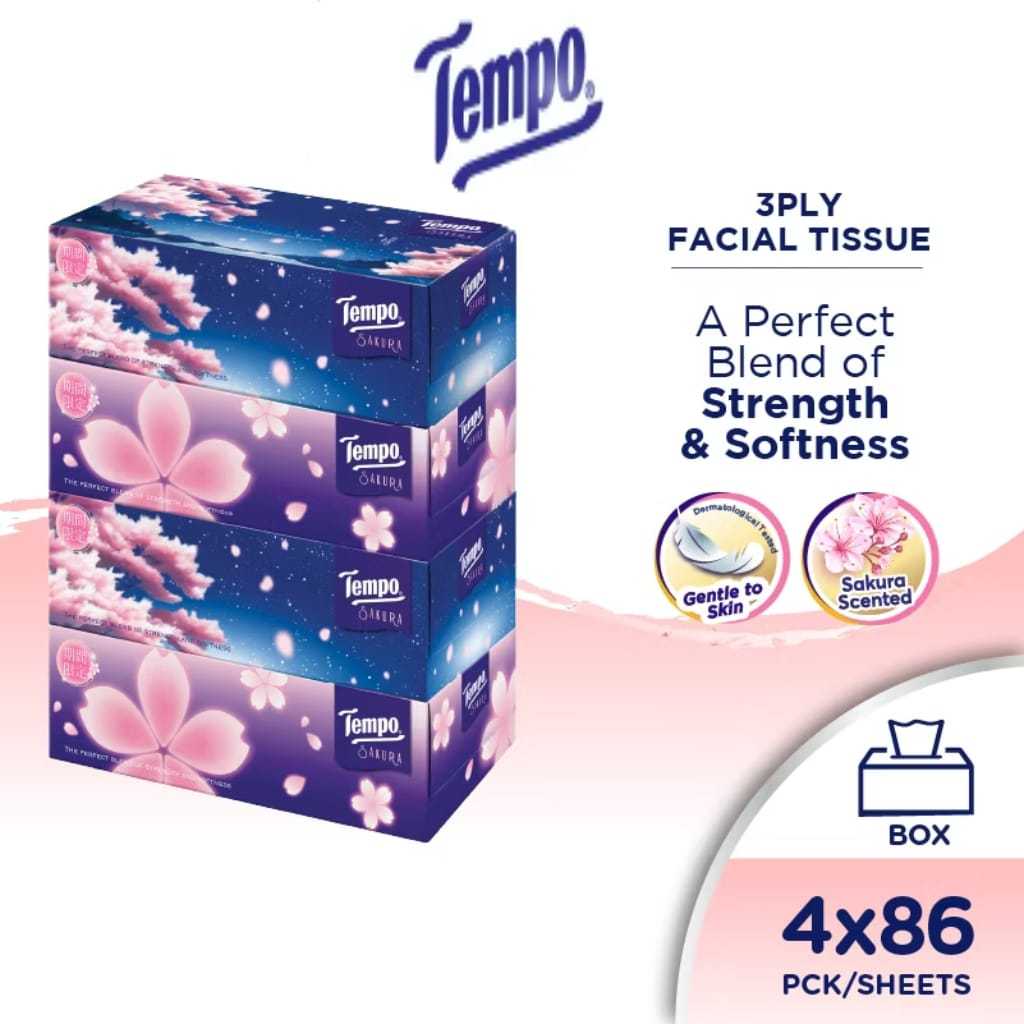 Tempo Box Facial Tissue 3ply Sakura Limited Edition (4x86s) | Shopee ...