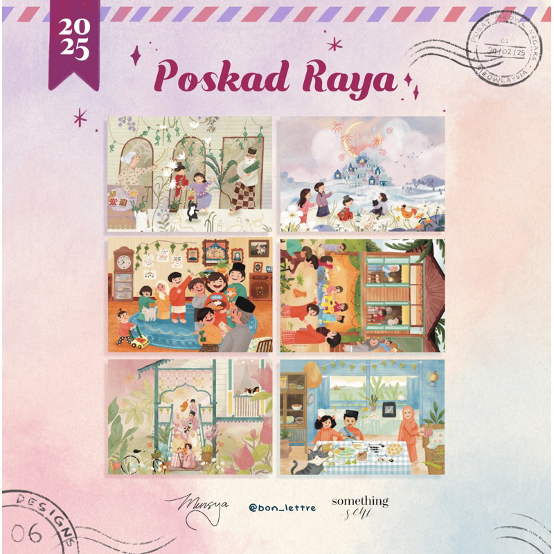 Poskad Raya - 2025 Aidilftri Postcard Catsy Cutesy Meowy | Shopee Malaysia
