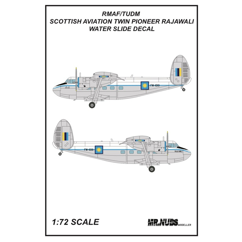 1:72 Scale RMAF/TUDM Twin Pioneer Rajawali Waterslide Decal | Shopee ...