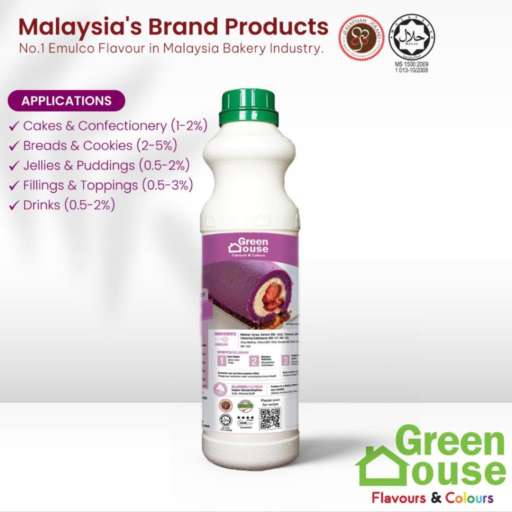 Yam Emulco Green House Flavour Perisa Pewarna Makanan [HALAL] | Shopee ...