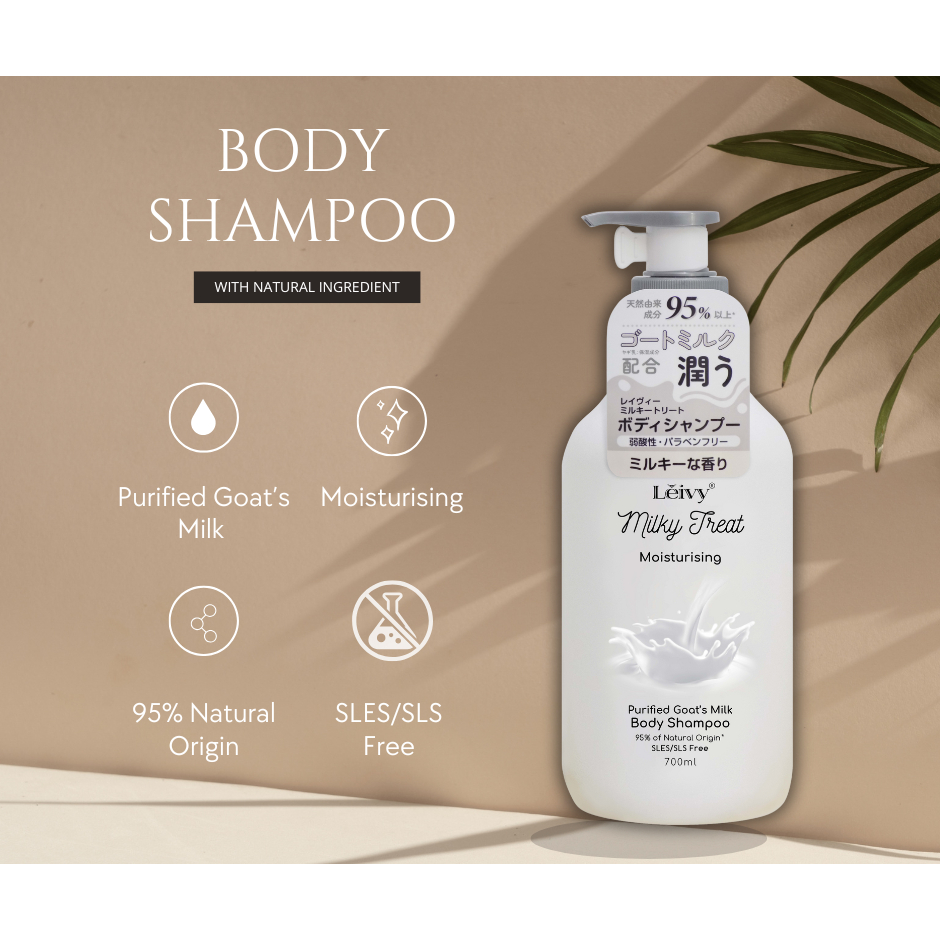 Leivy Milky Treat Moisturising Purified Goat’s Milk Body Shampoo 700ml ...