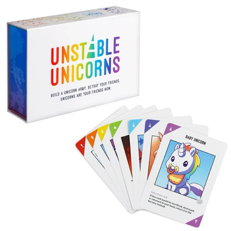 Unstable Unicorns black white board game copy product boradgame 聚会桌游 ...