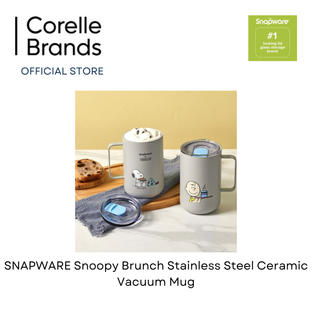 SNAPWARE Snoopy Brunch Stainless Steel Ceramic Thermal Vacuum Mug | Shopee Malaysia