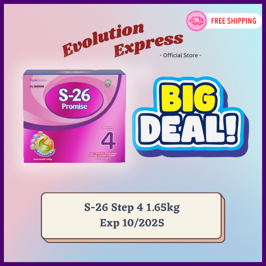 S26 Promise Step 4 (1.65kg) - Wyeth Growing-Up Milk (3+ Years) | Brain & Strength Support | Exp ...