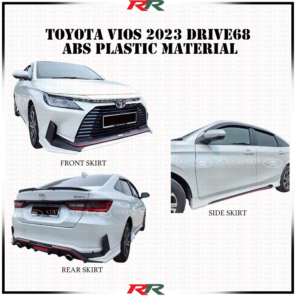 Toyota Vios (2023) Drive 68 Drive68 D68 Front Rear Side Set Skirt ...