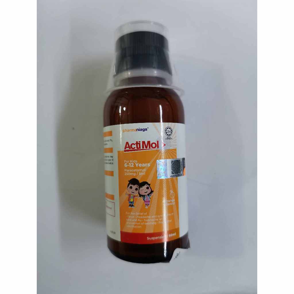 PHARMANIAGA ACTIMOL 60ML PARACETAMOL SUSPENSION SYRUP 250MG/5ML FOR AGE ...