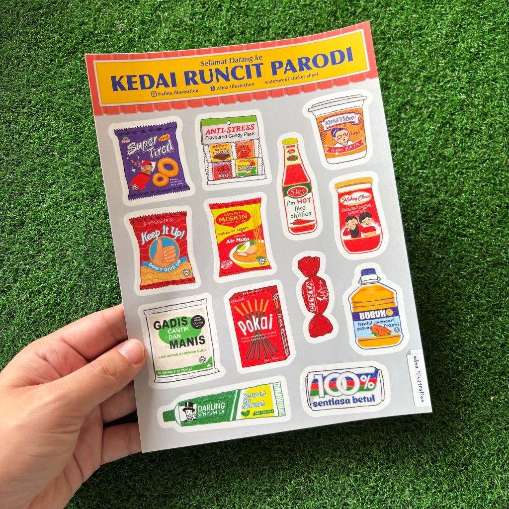Kedai Runcit Parodi Sticker Sheet | Shopee Malaysia
