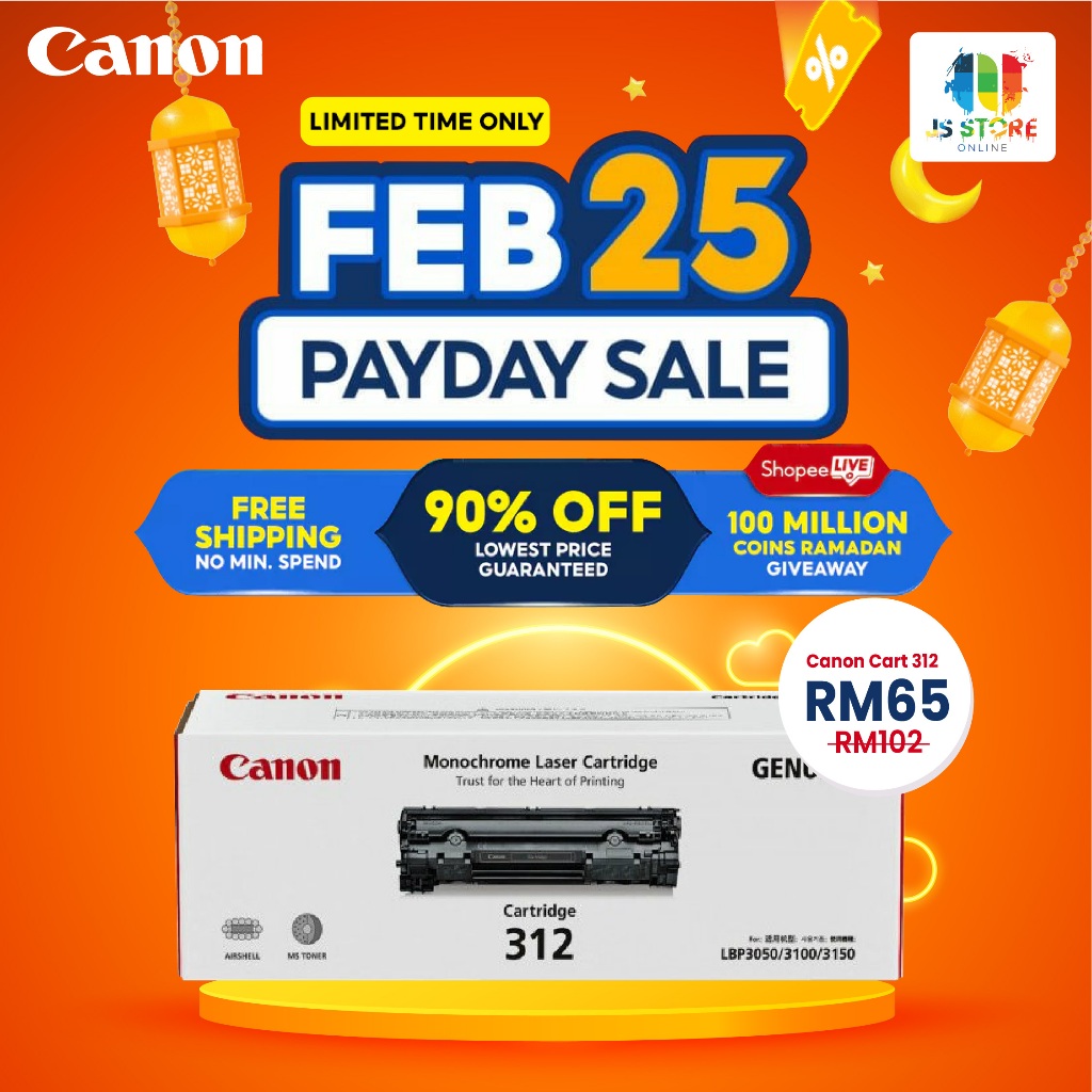 [💯100% ORIGINAL💯]Canon Cart 312 Black Original Toner Cartridge/ Print ...