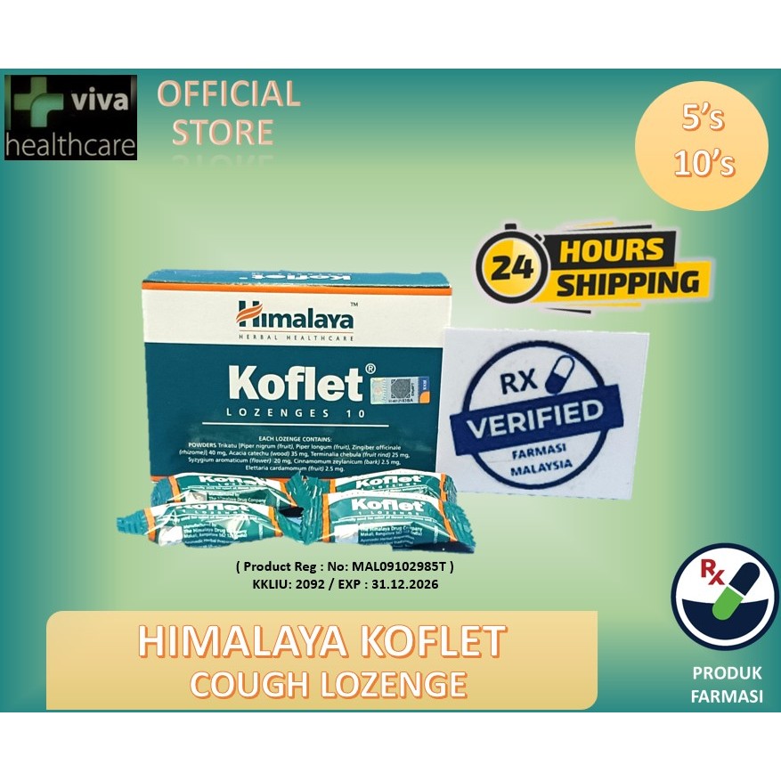 Himalaya Koflet Lozenges 10's Cough coughs candy lozenge kolfet gula ...