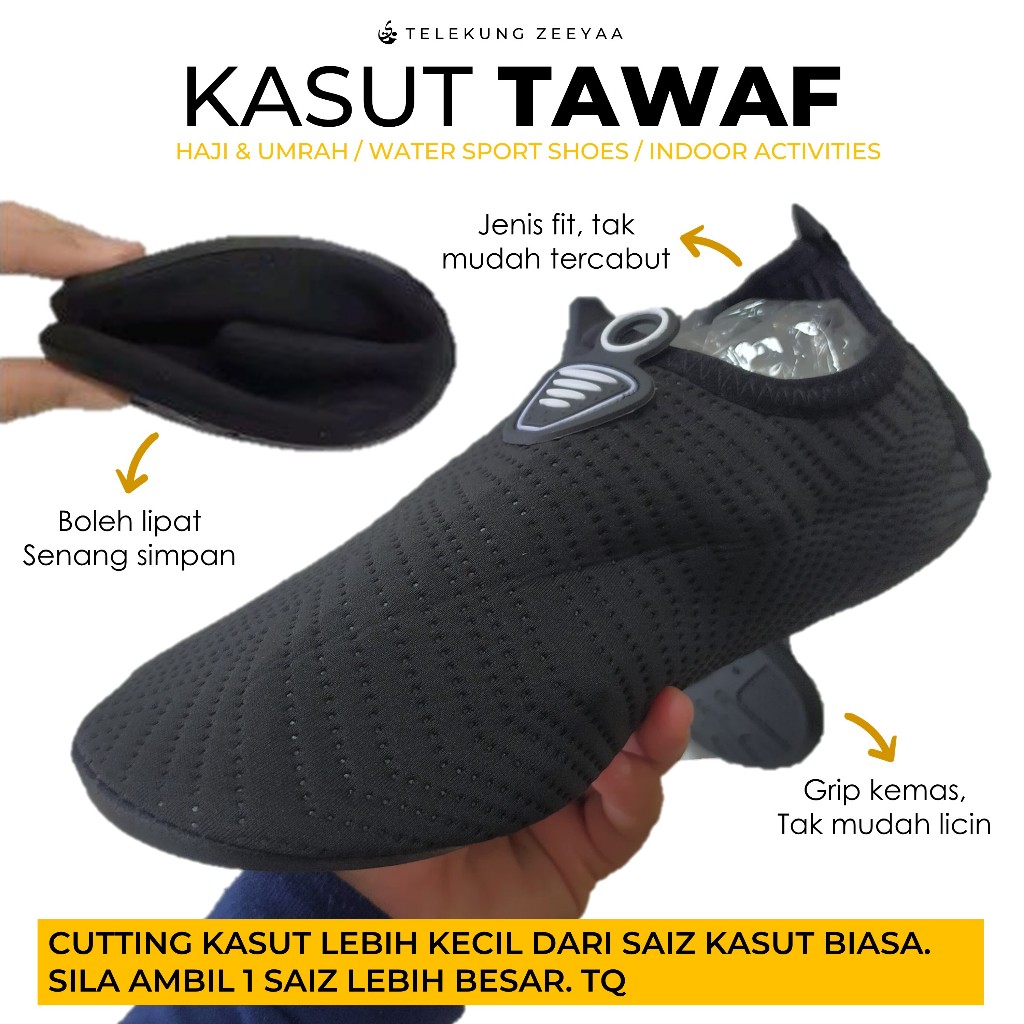 Kasut Tawaf Haji Umrah Tapak Getah Anti Slip Muslim Socks Stokin Tawaf ...