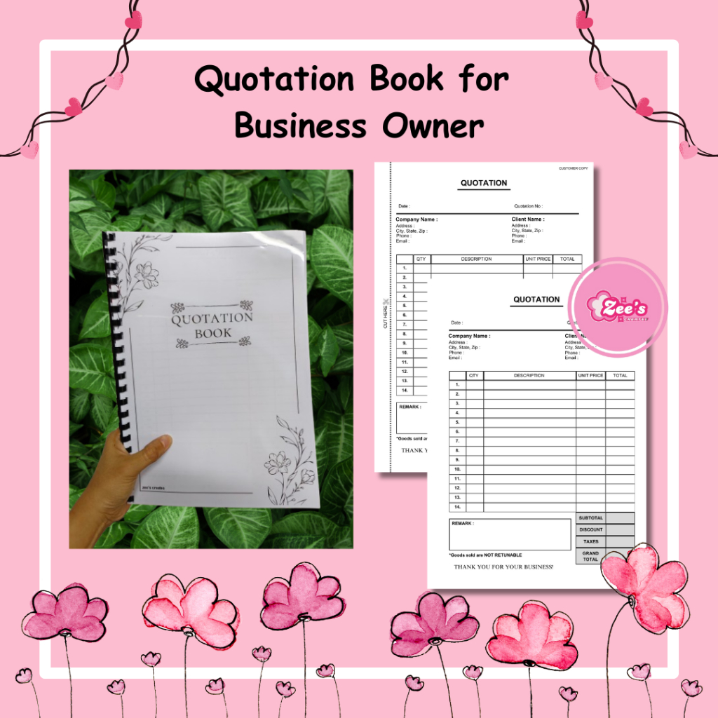 Quotation Book for Small Business | Business Owner | Buku Sebut Harga ...