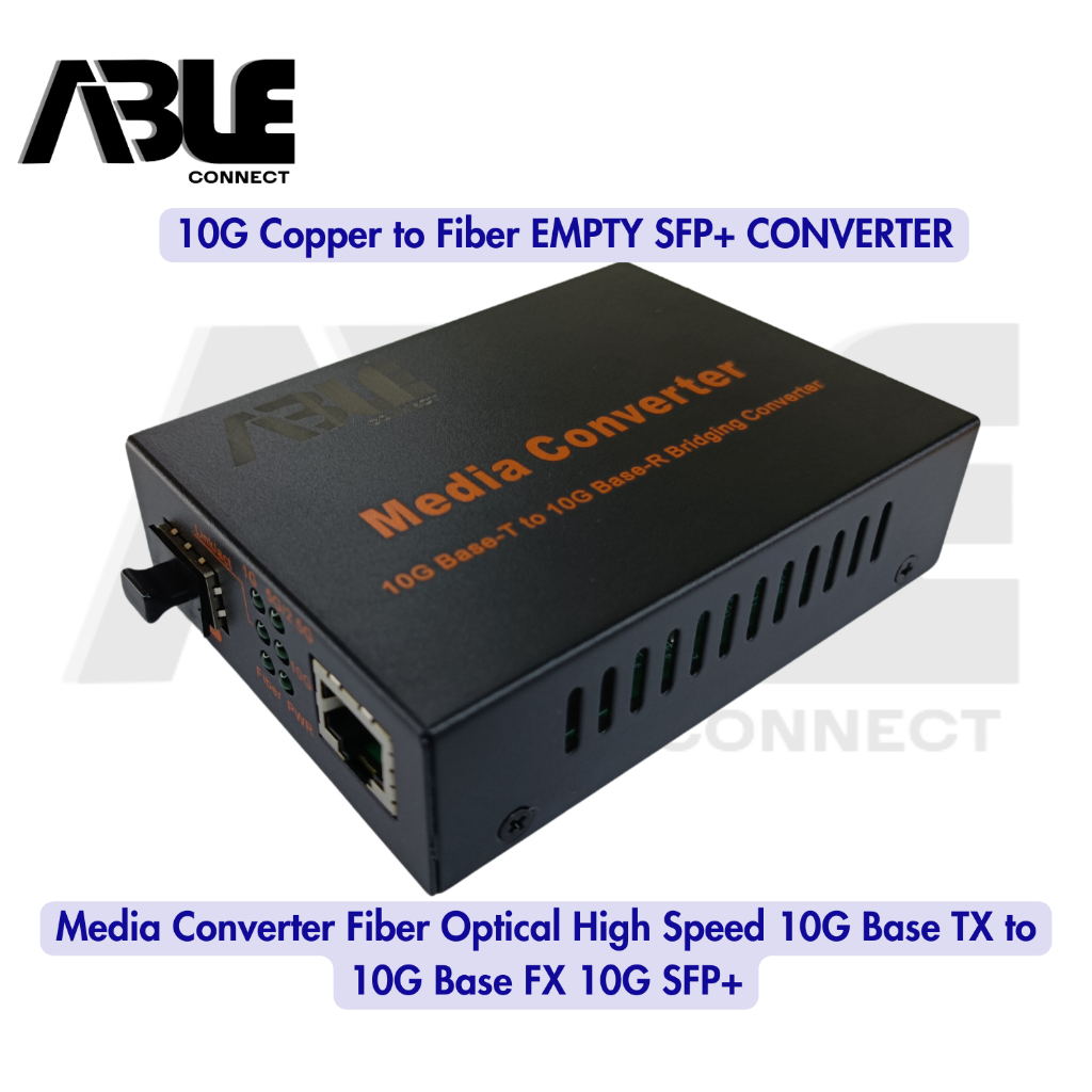 ABLE CONNECT ABC-TBC-MC3900E1-SPF+ Empty slot Media Converter Fiber 10G ...