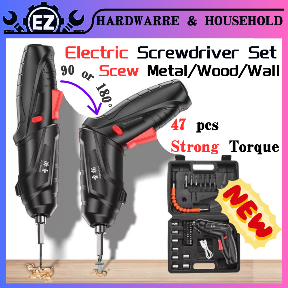 Cordless Electric Screwdriver Drill Rechargeable Pemutar Skru Machine ...