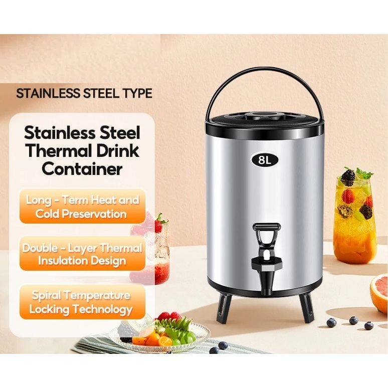 🔥Lowest Price🔥Stainless Steel Hot And Cold Milk Tea Bucket Water ...