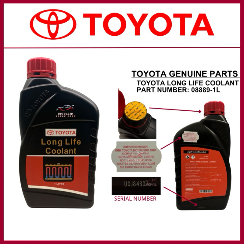 ORIGINAL TOYOTA LONG LIFE RADIATOR COOLANT 1 LITRE TOYOTA GENUINE PARTS ...