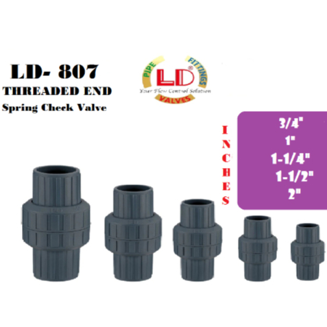 LD-807 PVC Spring Check Valve - Threaded End | Shopee Malaysia