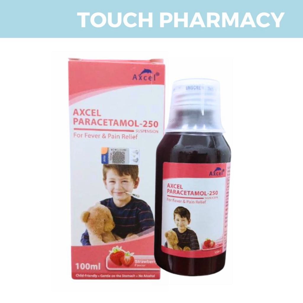AXCEL PARACETAMOL 250MG/5ML SYRUP 100ML (ORANGE/STRAWBERRY FLAVOUR ...