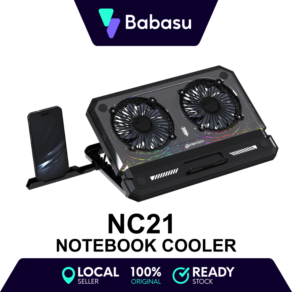 Fantech NC21 Notebook Cooler Laptop Colling Pad with RGB Lighting ...