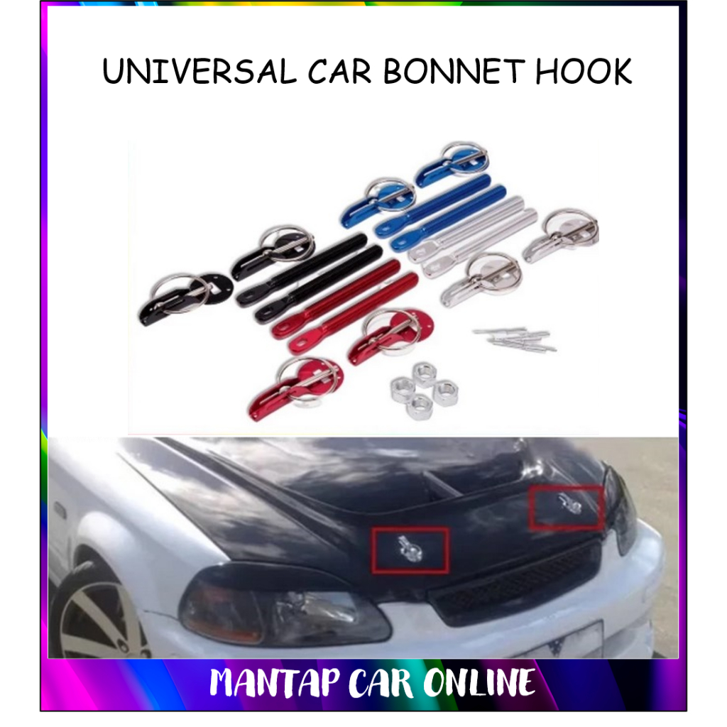 Universal Car Bonnet Hook Pin Lock Car Hood Latch Catch waja wira ...