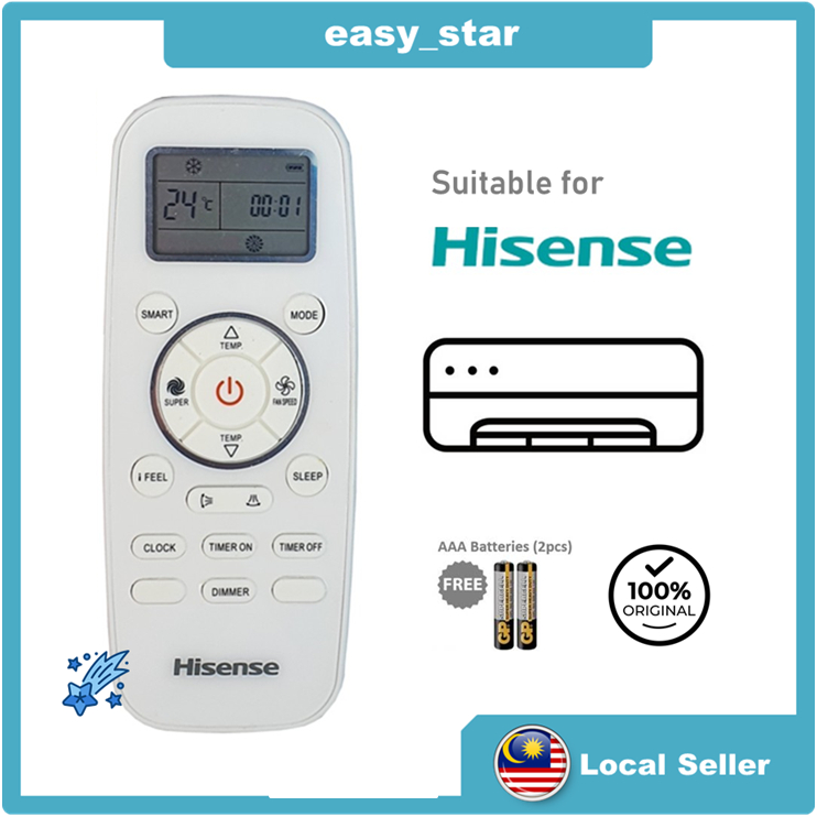 Hisense 100% Original Air Cond Aircond Air Conditioner Remote Control ...