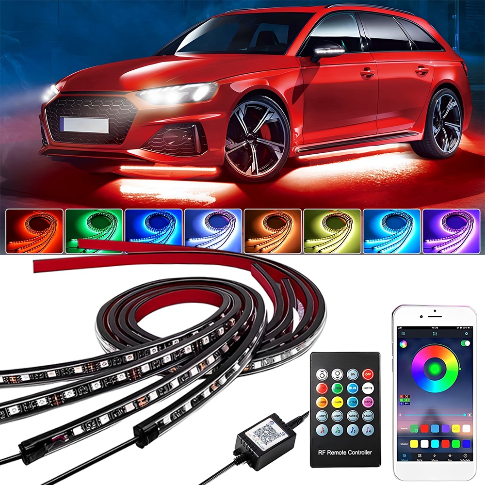 BEST Car Underglow Kit - Waterproof RGB APP+Remote LED Strip Underbody ...